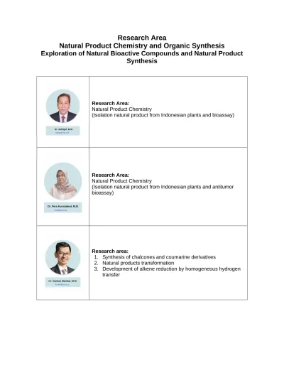 Research Area Natural Product Chemistry and Organic Synthesis
