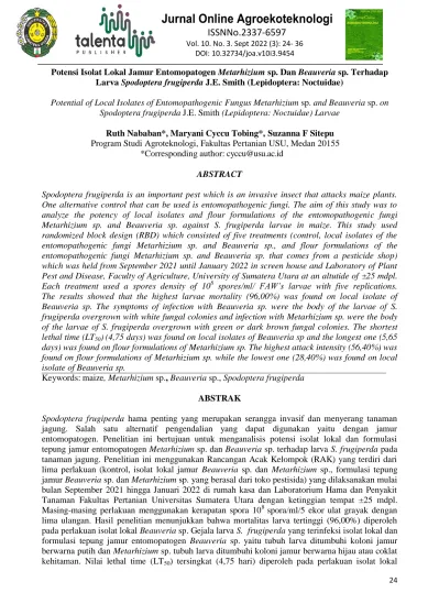 View of Potential of Local Isolates of Entomopathogenic Fungi ...