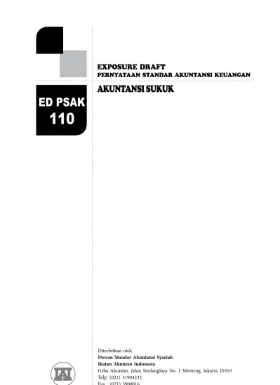 ED PSAK 110. Akuntansi Sukuk. exposure draft pernyataan Standar ...