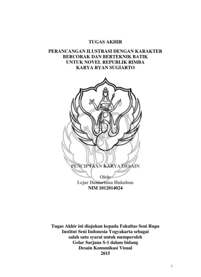 Perancangan Ilustrasi Dengan Karakter Bercorak Dan Berteknik Batik ...