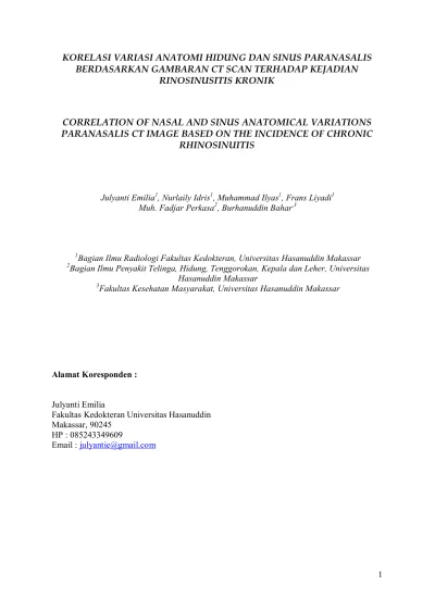KORELASI VARIASI ANATOMI HIDUNG DAN SINUS PARANASALIS BERDASARKAN ...