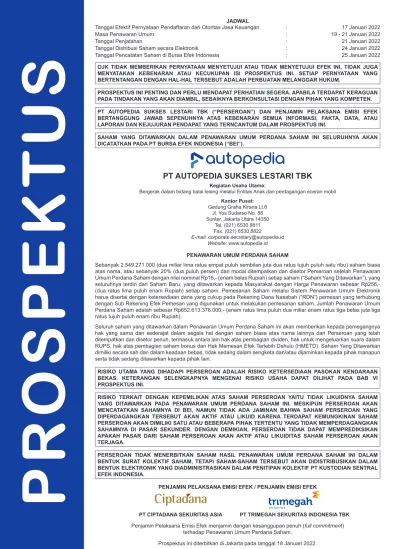 PROSPEKTUS SAHAM YANG DITAWARKAN DALAM PENAWARAN UMUM PERDANA SAHAM INI ...