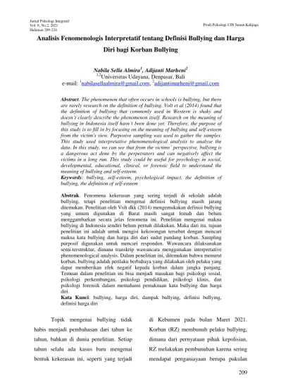 Analisis Fenomenologis Interpretatif tentang Definisi Bullying dan ...