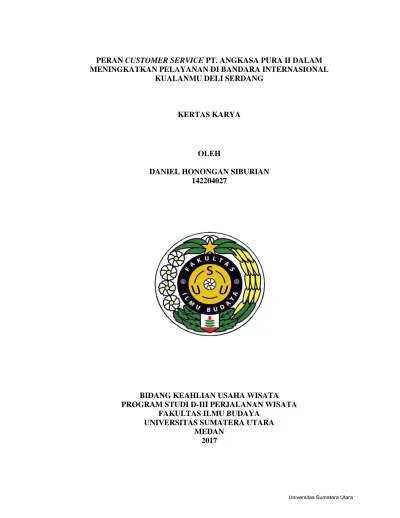 PERAN CUSTOMER SERVICE PT. ANGKASA PURA II DALAM MENINGKATKAN PELAYANAN ...