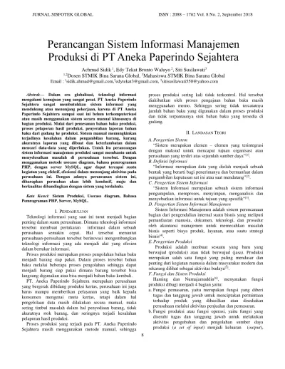 Perancangan Sistem Informasi Manajemen Produksi di PT Aneka Paperindo ...