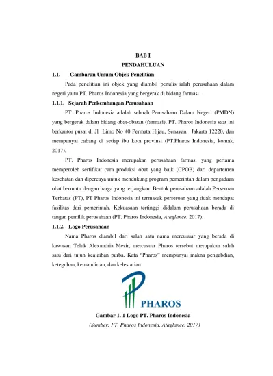 Gambar 1. 1 Logo PT. Pharos Indonesia (Sumber: PT. Pharos Indonesia ...
