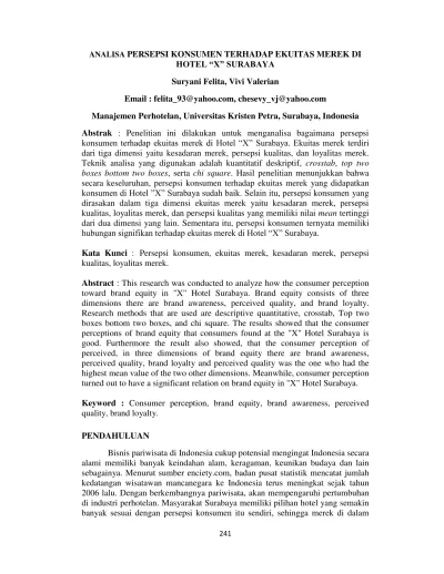 Top PDF Nilai Validitas Indikator Variabel Persepsi Konsumen (X) dan ...