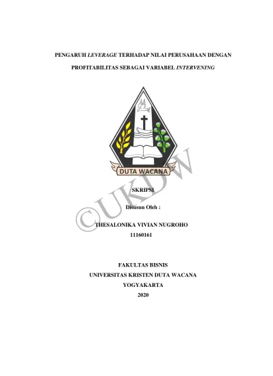 PENGARUH LEVERAGE TERHADAP NILAI PERUSAHAAN DENGAN PROFITABILITAS ...