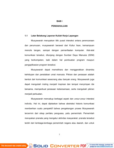 Pelaksanaan Musrenbang Dalam Bidang Sosial Dan Budaya Di Badan ...