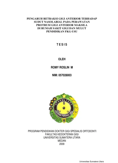Pengaruh Retraksi Gigi Anterior Terhadap Sudut Nasolabial Pada ...