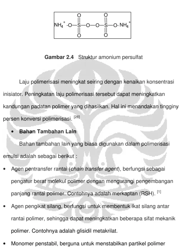 Komponen dalam polimerisasi emulsi - Polimer emulsi