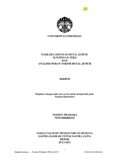 Ringkasan Cerita Cariyos Ki Betal Jemur - ANALISIS TOKOH