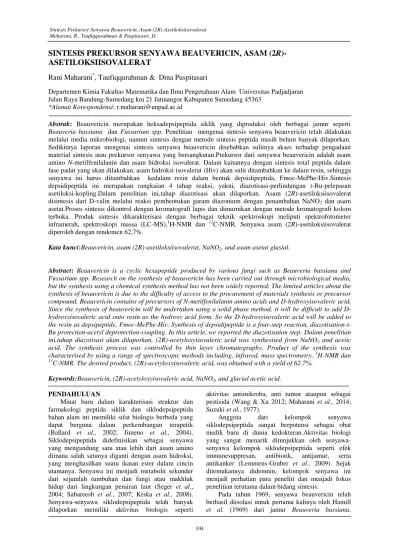SINTESIS PREKURSOR SENYAWA BEAUVERICIN, ASAM (2R)- ASETILOKSIISOVALERAT