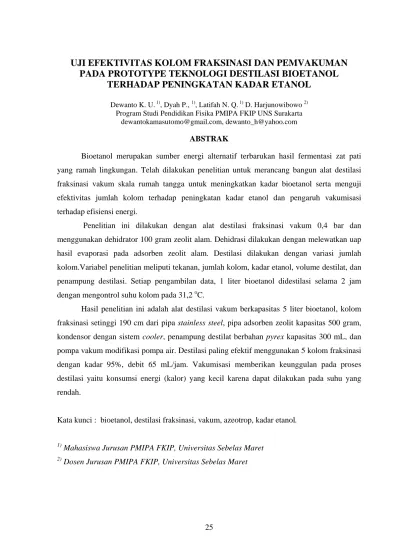 UJI EFEKTIVITAS KOLOM FRAKSINASI DAN PEMVAKUMAN PADA PROTOTYPE ...