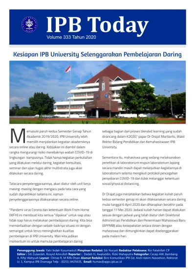 IPB Today. MAkademik 2019/2020, IPB University lebih. Kesiapan IPB ...