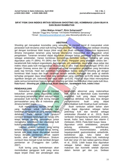 Top PDF Evaluasi Sifat Fisik Sediaan Gel - 123dok.com