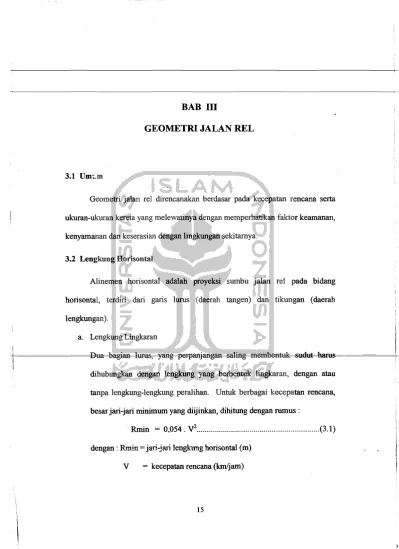 BAB ill GEOMETRI JALAN REL. Geometri jalan rei direneanakan berdasar ...