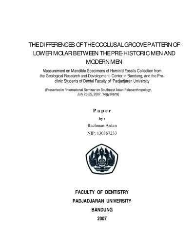 The Differences Of The Occlusal Groove Pattern Of Lower Molar Between ...
