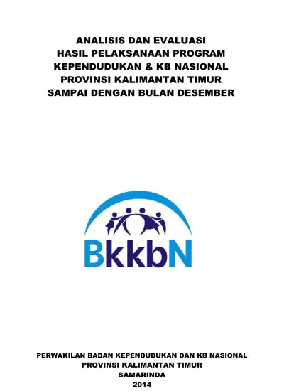 ANALISIS DAN EVALUASI HASIL PELAKSANAAN PROGRAM KEPENDUDUKAN & KB ...