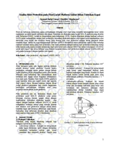 Analisa Riser Protection pada Fixed Jacket Platform Akibat Beban ...
