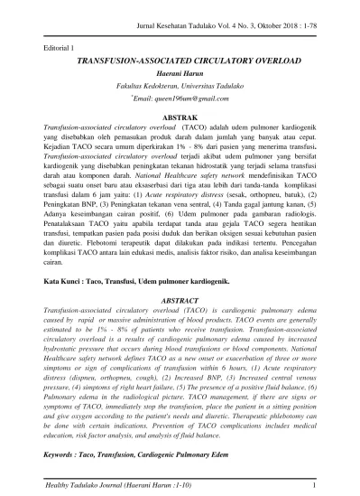 TRANSFUSION-ASSOCIATED CIRCULATORY OVERLOAD