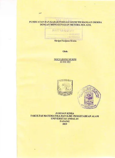 PIMBUATAN DAN KARAKTERISASI BISMUTH MANGAN OKSIDA DENGAN MENGGUNAKAN ...
