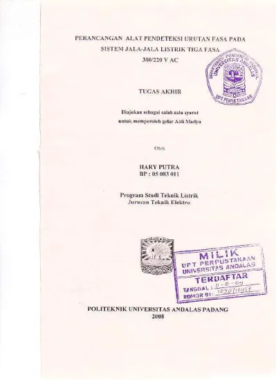 Perancangan Alat Pendeteksi Urutan Fasa pada Sistem Jala-Jala Listrik 3 ...
