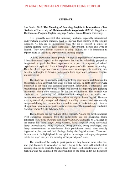 The Meaning of learning english to international class students of ...
