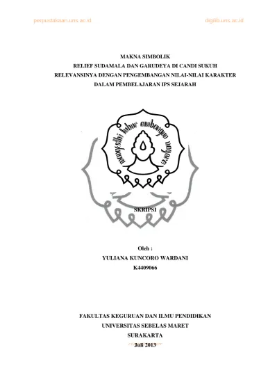 MAKNA SIMBOLIK RELIEF SUDAMALA DAN GARUDEYA DI CANDI SUKUH RELEVANSINYA ...