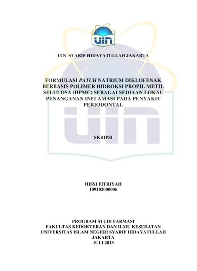 Formulasi Patch Natrium Diklofenak Berbasis Polimer Hidroksi Propil ...