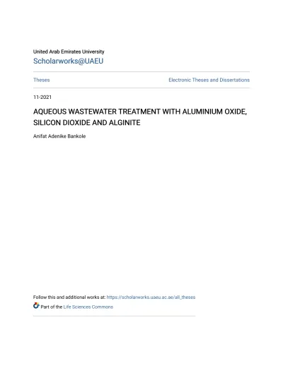 AQUEOUS WASTEWATER TREATMENT WITH ALUMINIUM OXIDE, AQUEOUS WASTEWATER ...