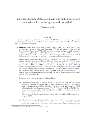Indistinguishability Obfuscation Without Multilinear Maps