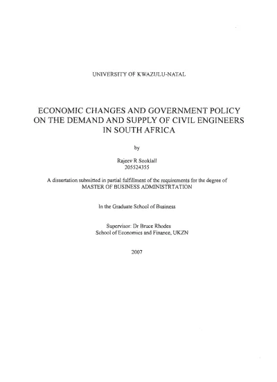 Economic changes and government policy on demand and supply of civil ...